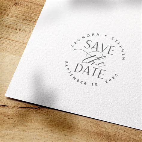 smooth script wedding save the date self inking stamp zazzle
