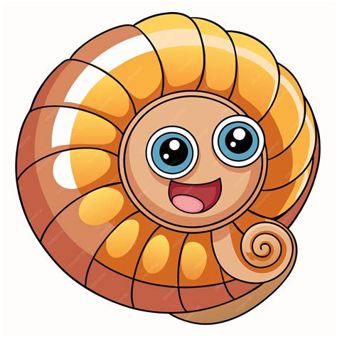 Premium Vector Ammonite Shell Rests Vector Kawaii