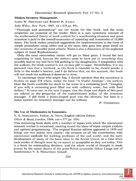 Modern Inventory Management Pdf Input Output Model Economies