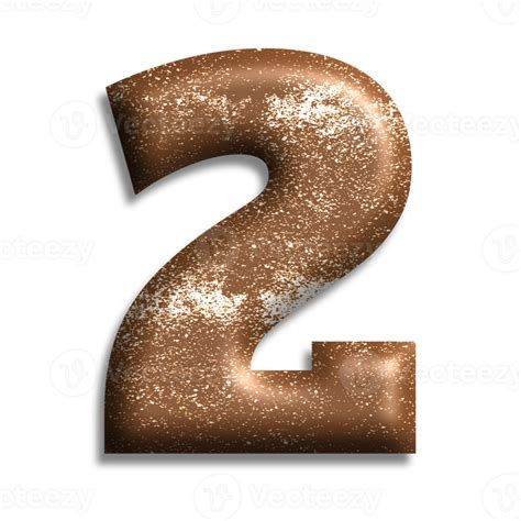Textured Copper Number Two Rusty Digital Art Isolated 74682098 Png