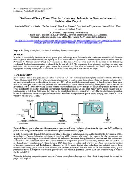 Frick Et Al Geothermal Binary Power Pdf Geothermal Energy