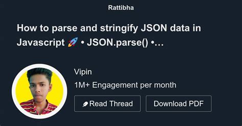 How to parse and stringify JSON data in Javascript 🚀 • JSON.parse() • JSON.stringify() 🧵👇 ...