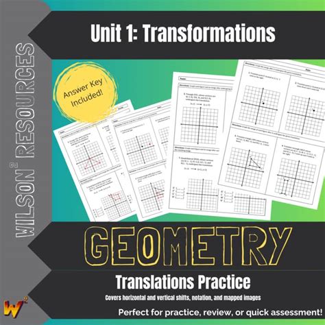 Translations Worksheet Translate Points And Figures Using Coordinate Rules