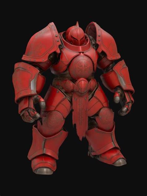 Arcane Juggernaut A Suit Of Impossibly Heavy Arcane Powered Crimson Dark Red Plate Armor