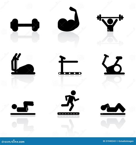Gym Icons Stock Vector Illustration Of Lifting Band 31940243