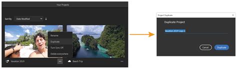 duplicating projects and sequences