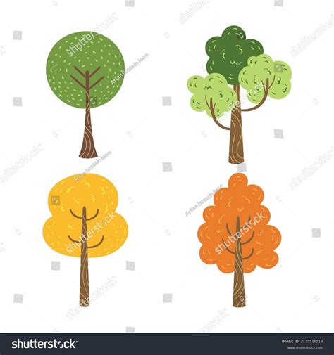 Hand Drawn Tree Logo Collection Set Stock Vector Royalty Free Shutterstock