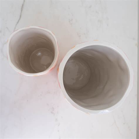 Noss And Co Large Vase Pink And Orange Gingham Thesundaysociety