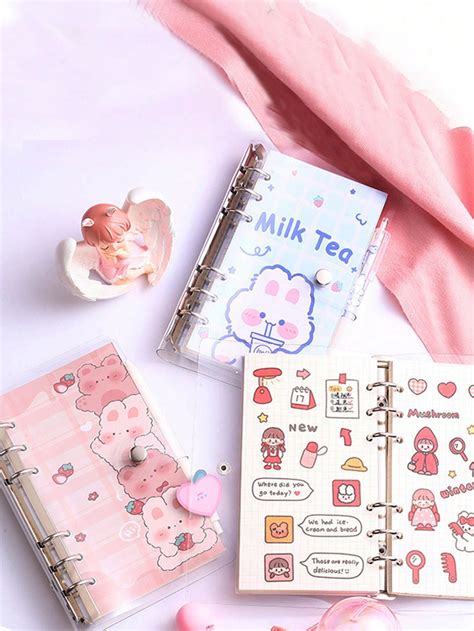 Ring Bound Notebook For Babes Cute Transparent Cover SHEIN EUR
