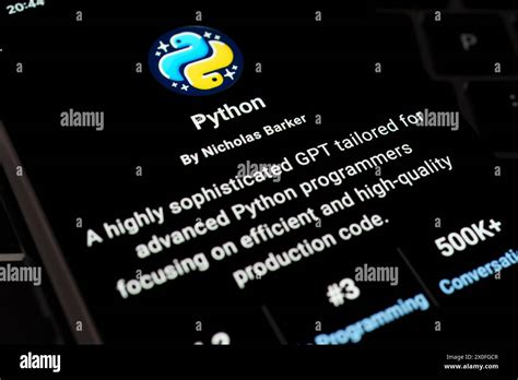 Python Custom Gpt Seen In Gpt Store On The Screen Of Smartphone Placed