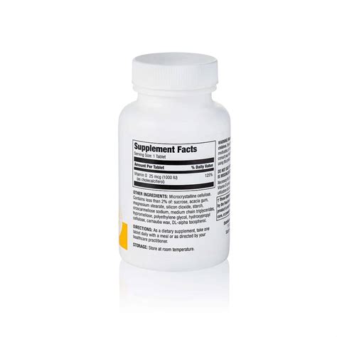 Vitamin D3 Tablets 25mcg Procure Products