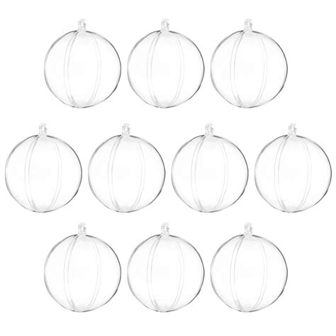 10 Pack Clear Fillable Balls Ornament 2 Inch Hanging Plastic Balls