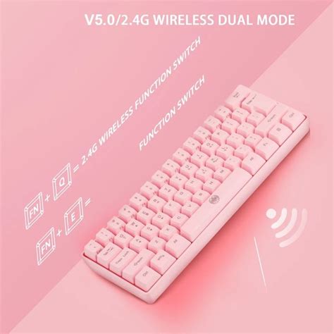 61 Keys RGB Backlit 2 4G Bluetooth Compatible Dual Mode Wireless Keyboard Gaming Computer