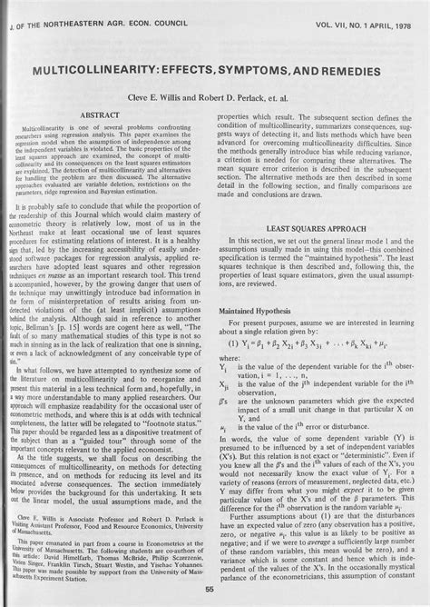 Pdf Multicollinearity Effects Symptoms And Remedies Record159045