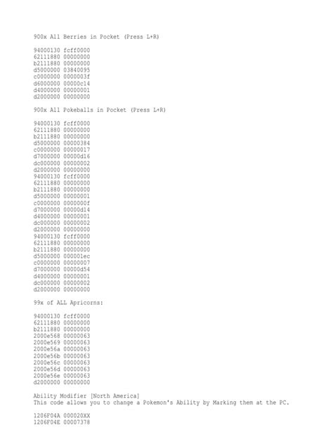 Pokémon Soul Silver Cheat Codes Pdf