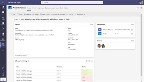 在 Microsoft Teams 中管理流 Power Automate Microsoft Learn