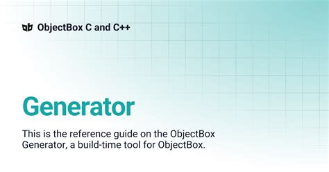 Generator Objectbox C And C
