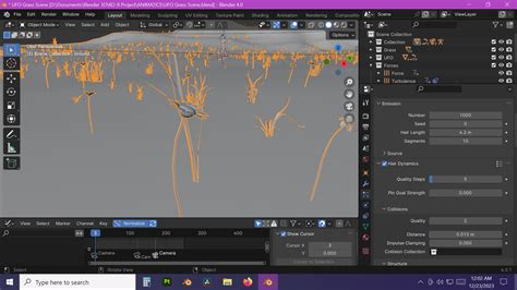 hair trying to apply forces to grass particle system blender stack