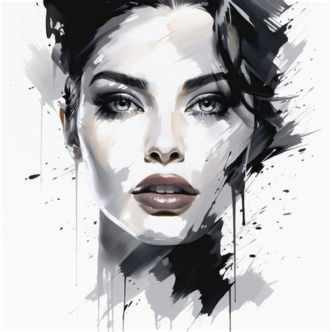 Premium Ai Image Beautiful Female Face Illustration