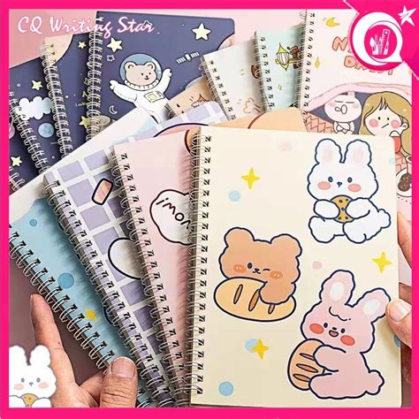 A5 Cute Spiral Notebook Cartoon Coil Notebook 60 Sheets Notebook School