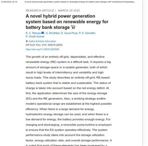 Proud To Share My Recent Research Contributions Dr Vinoth Kumar P