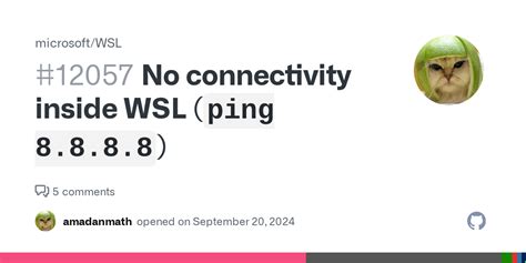 No Connectivity Inside WSL Ping 8 8 8 8 Issue 12057 Microsoft WSL GitHub
