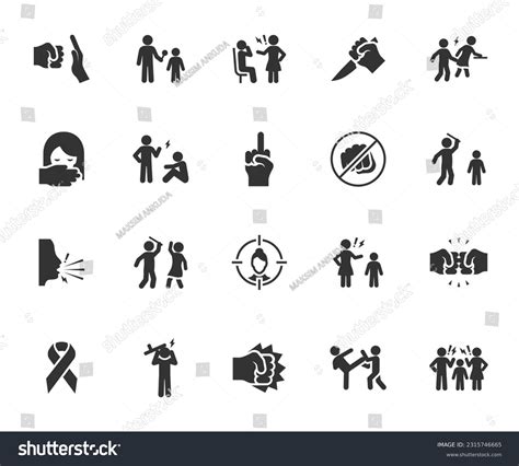 Violence Icon Flat Over 15240 Royalty Free Licensable Stock Vectors