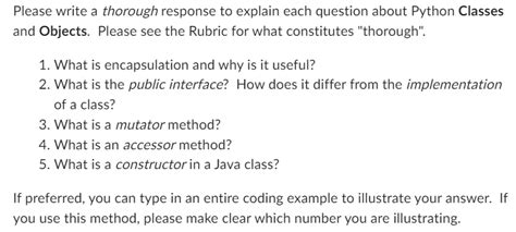 Solved Please Write A Thorough Response To Explain Each