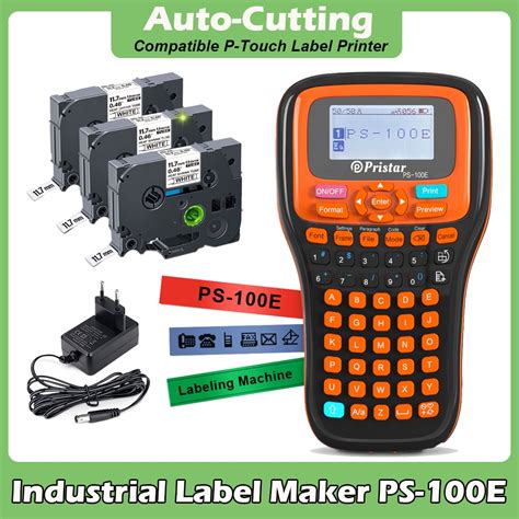 Portable Handheld Label Printer Ps100e With 3pcs Hse231 Heat Shrink