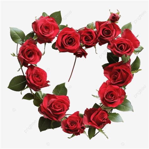 하트 모양의 빨간 장미 화환 하트 모양의 화환 빨간 장미 꽃들 Png 일러스트 및 이미지 에 대한 무료 다운로드 Pngtree
