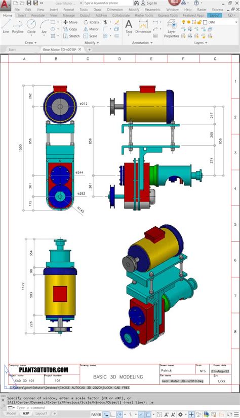สอนการจัดหน้ากระดาษ ให้มาตราส่วนจาก 3d Model ที่สร้างจาก Autocad 3d