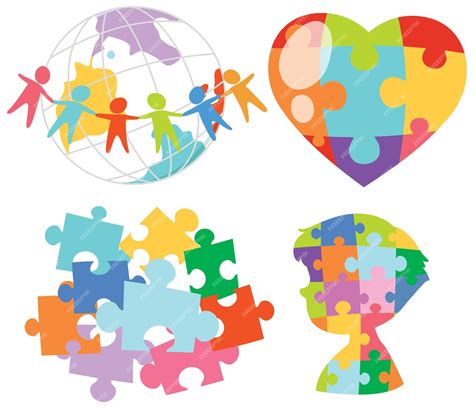 다양한 형태의 다채로운 직소 퍼즐 무료 벡터