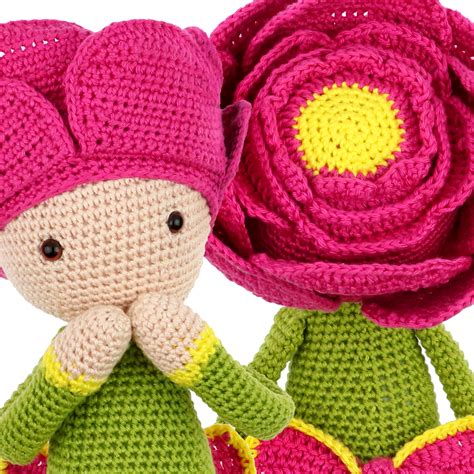 Peony Pam Flower Doll Crochet Pattern Zabbez Amigurumi Crochet