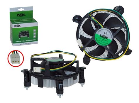 cooler para intel socket 1155 lga dissipador alumínio dex mercado livre