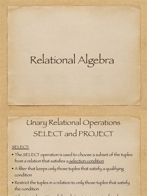 Relational Algebra Class Note Pdf Relational Model Data