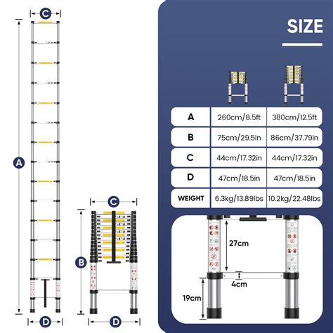 Luxvie Telescoping Ladder 8 5ft Aluminum Extension Ladder Multi Purpose Ladder 9 Steps High
