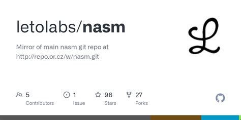 GitHub Letolabs Nasm Mirror Of Main Nasm Git Repo At Repo Or Cz W Nasm Git