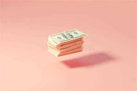 Stack Of Money Flying On Pastel Background 3d Minimal Banknote
