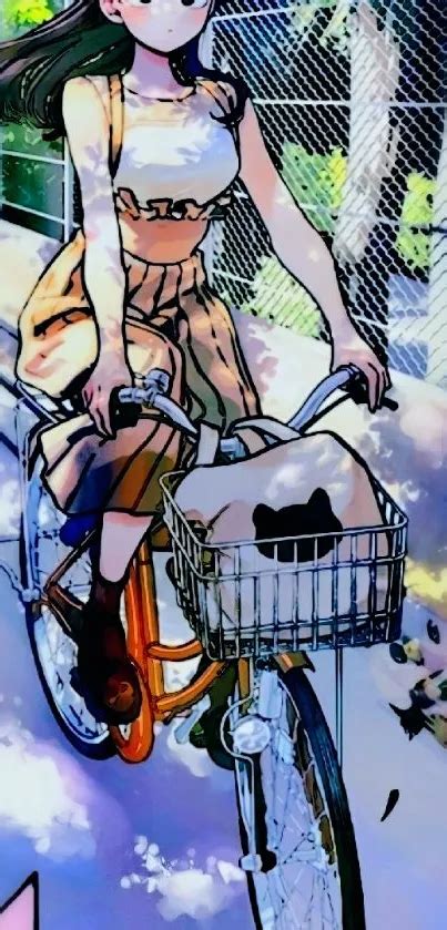 Anime Girl On Bicycle Wallpaper Free Download