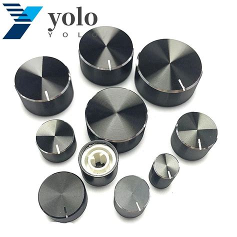 yolo potentiometer cap 6 มม สีดํา encoder ลูกบิดโรตารี taper การ์ดเสียง