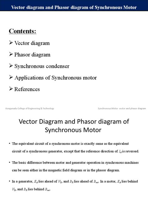 Vector Diagram And Phasor Diagram Of Synchronous Motor Download Free Pdf Electric Motor