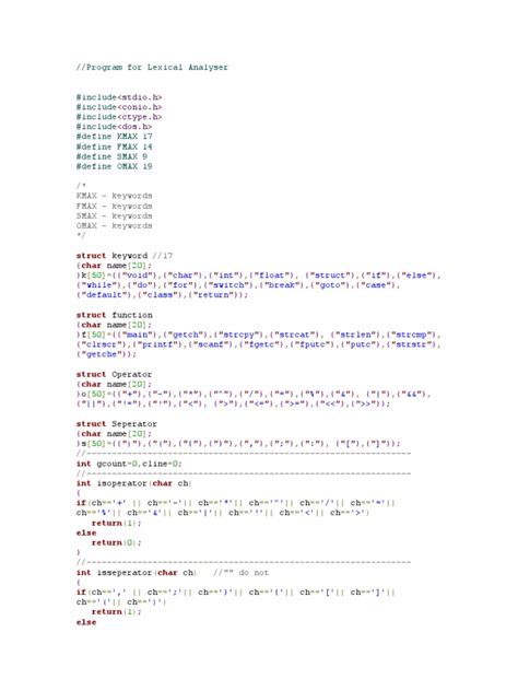 program for lexical analyser pdf software development computer