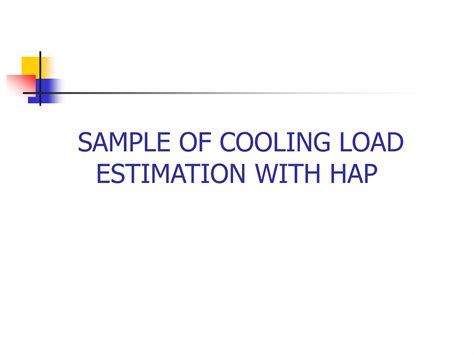 Hap Software Tutorial Sample Cooling Load Estimationpdf