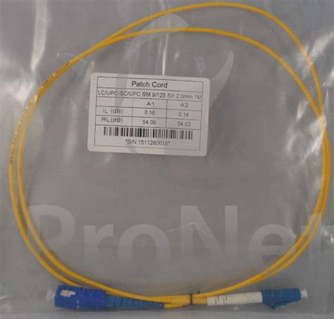 Patch Cord Monomodo LC SC SM 9 125 SX De 1 Metro De Largo