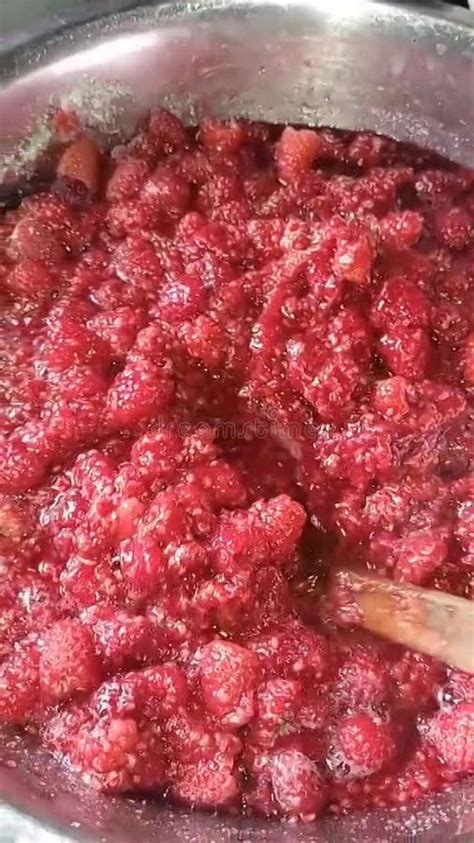Raspberry Jam Is Cooked Stock Video Video Of Raspberries 252566815