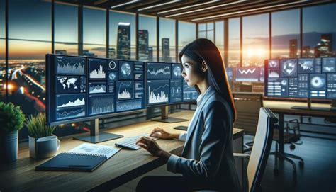Premium Photo Professional Female Analyst Is Highly Focused On Financial Data Across Multiple