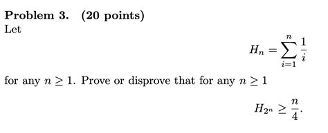 solved problem 3 20 points let i 1 for any n 1 prove