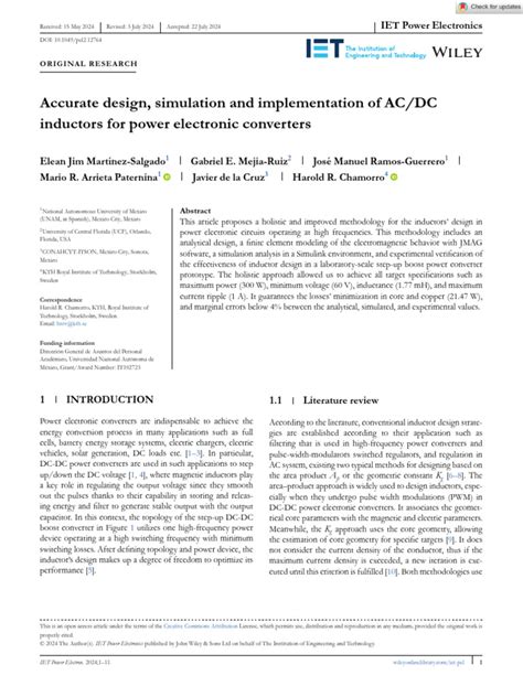Iet Power Electronics 2024 Martínez Salgado Accurate Design Simulation And Implementation