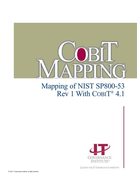 Mapping Cobit Nist 800 53 Pdf Cobit Information Security