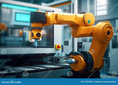 Smart Industrial Automation Advanced Robotic Arm In Modern Factory Created With Generative Ai